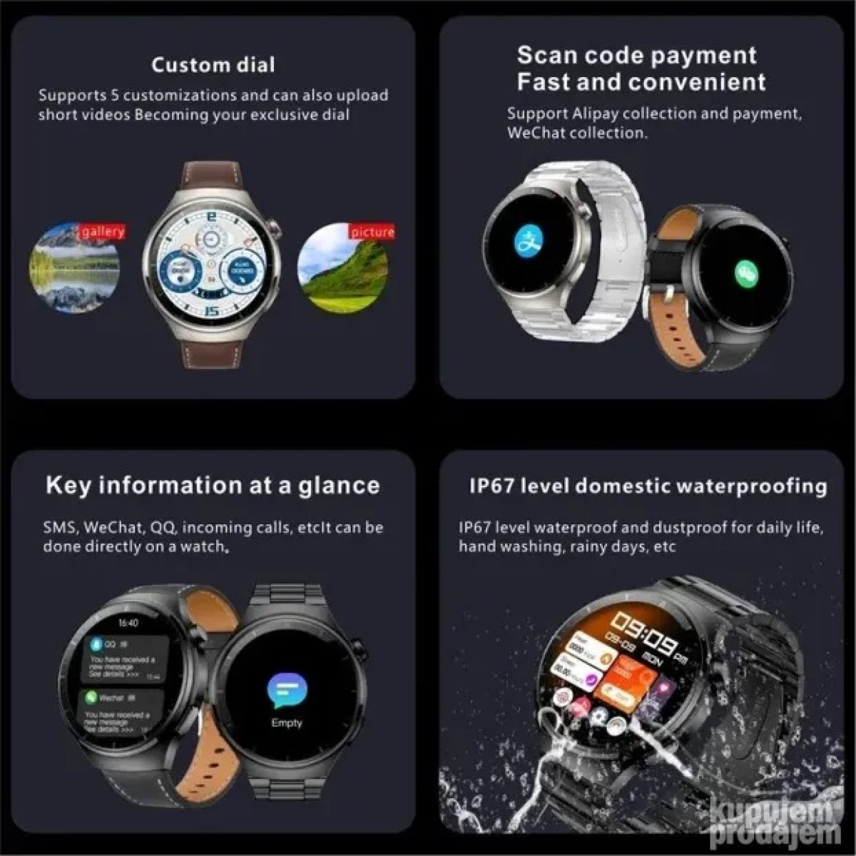 Smartwatch S20 MAX with voice assistant 46mm male smartwatch NFC access ...